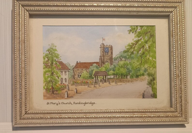 Vintage Circa 80's Hand Painted and Signed Miniature Water Color ...