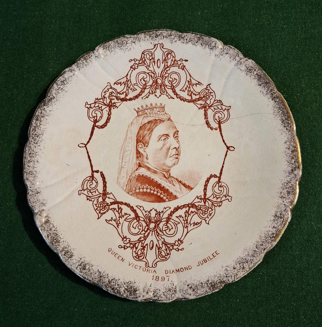 Antique Rare Queen Victoria 1897 Diamond Jubilee Porcelain Plate - Etsy