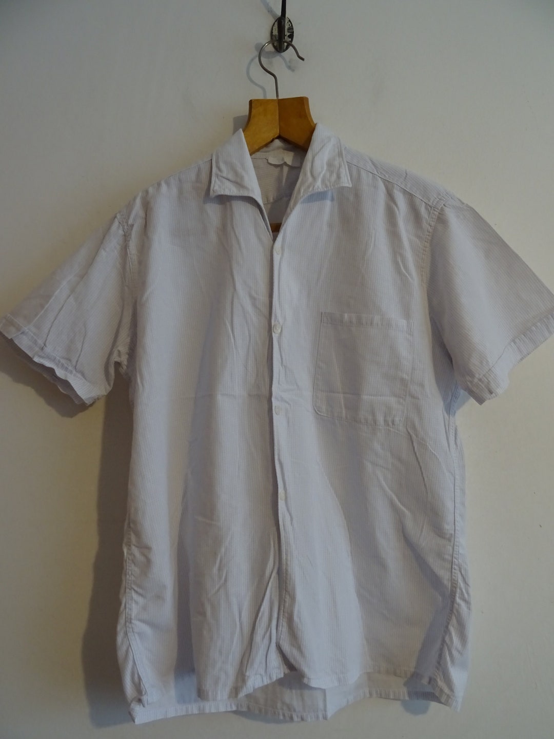 Vintage French Chore Shirt 1960s 60s Workwear Worker Short Sleeved ...