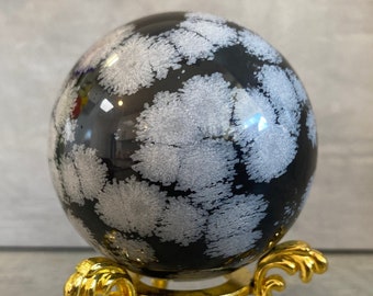 Snowflake Obsidian Sphere - Etsy