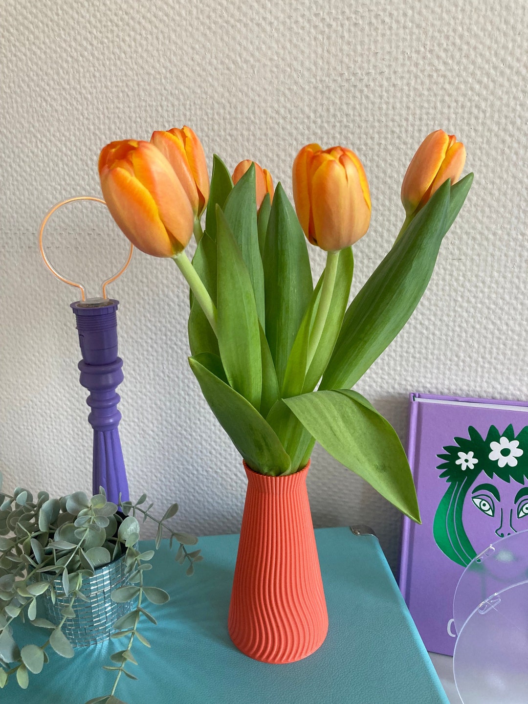 NAGARE Minimalist Design Vase Printed in 3D for Flowers and Dried ...