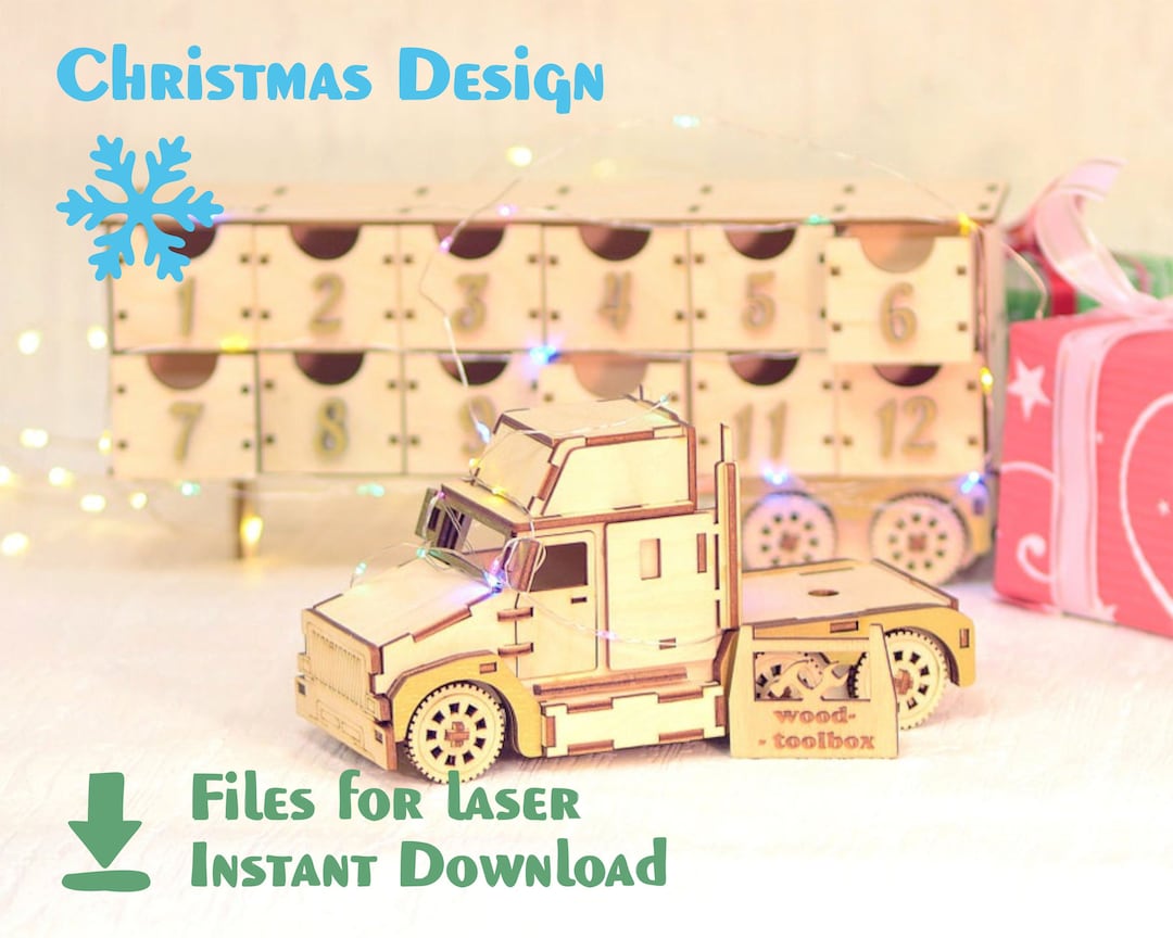 Christmas Advent Truck – Laser Cut Files, Wooden Christmas Advent ...