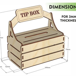 Tip Box – Laser Cut Files - Digital Template - File for Laser Cutting ...