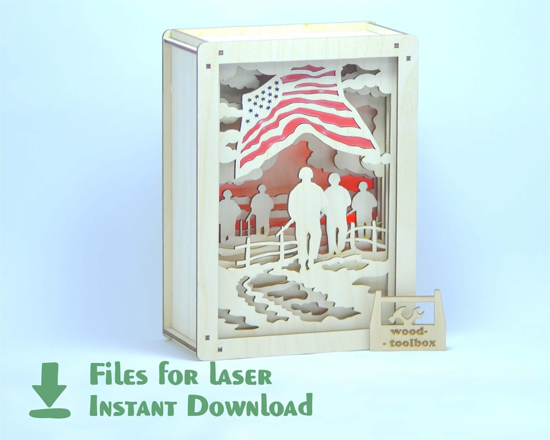 Military Lightbox Version 2 – Shadowbox - Laser Cut - Special Forces Gift, Military Laser Cut ...