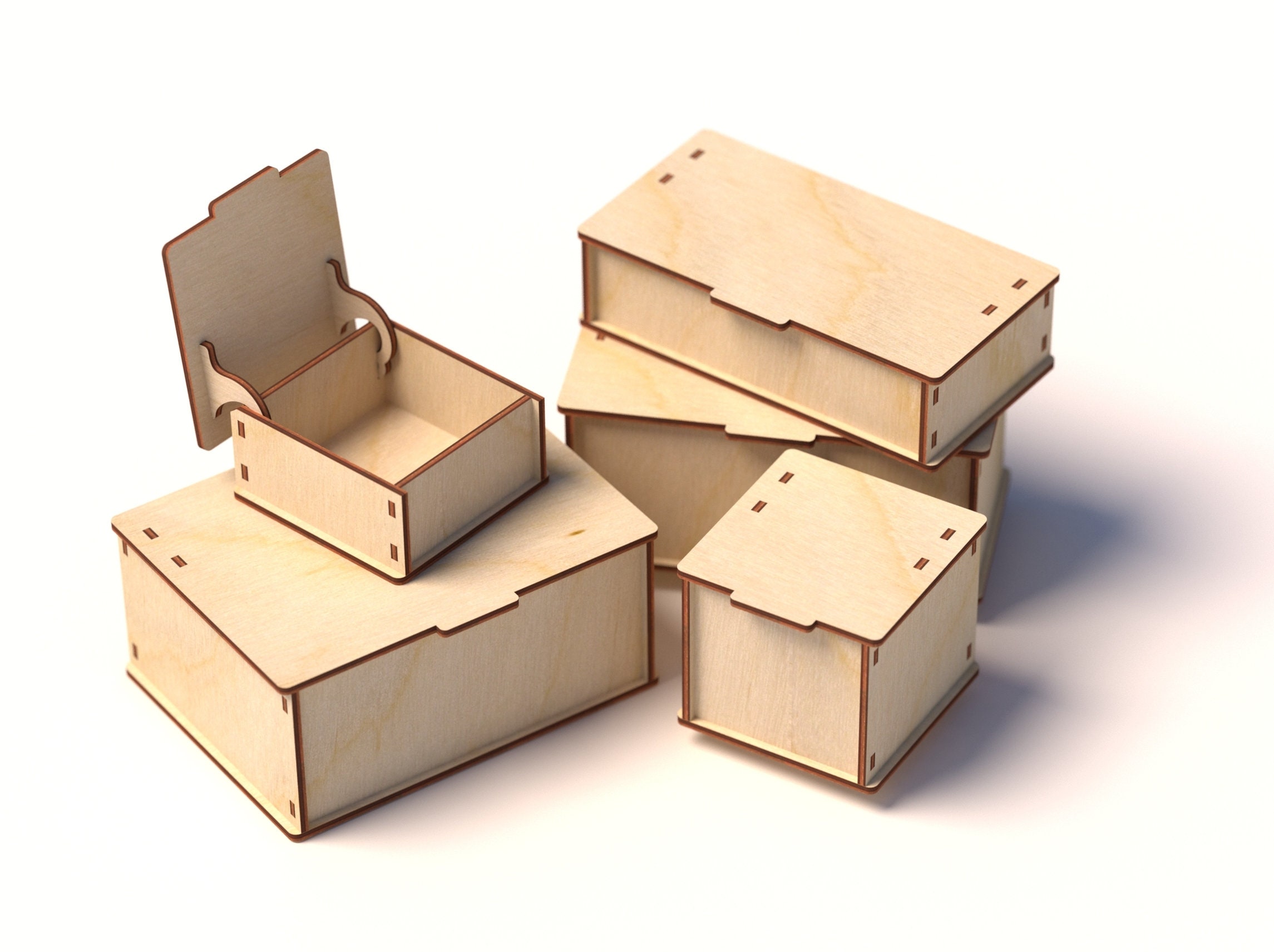 Simple Box 5 Sizes / Wooden Boxes Laser Cut Files - Etsy