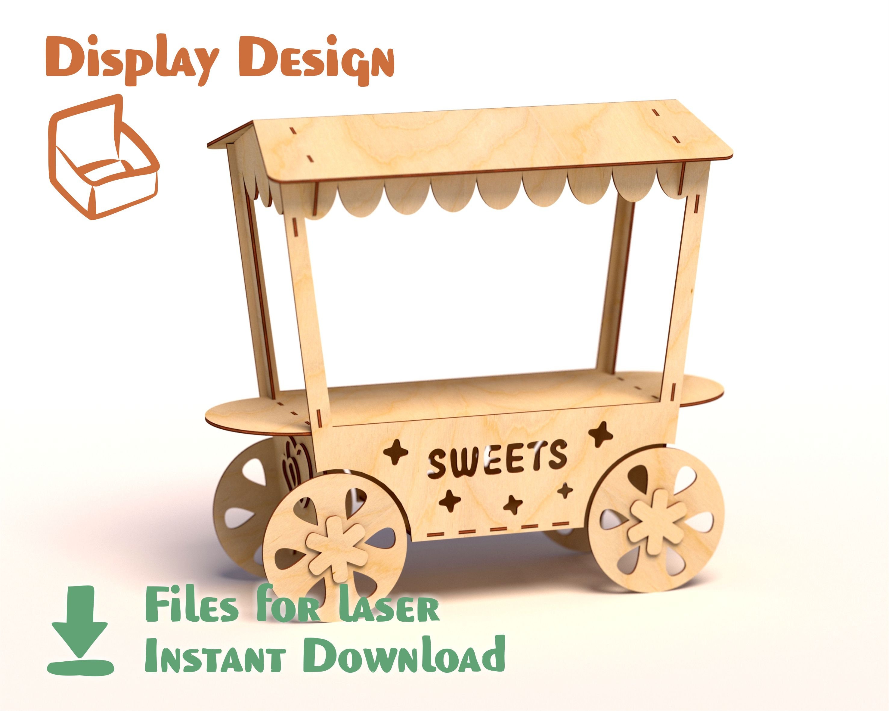 Laser Cut Sweet Cart Version 4 – Laser Cut Files SVG DXF CDR - Vector ...