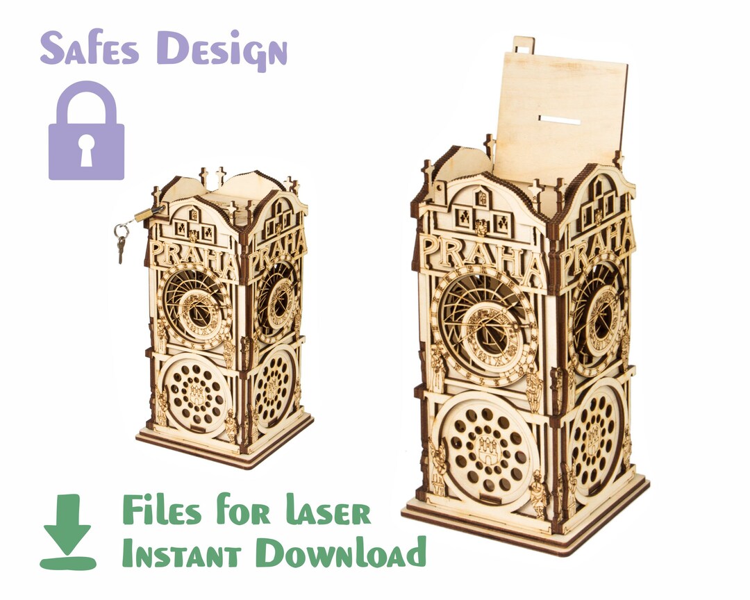 Prague Astronomical Clock - Laser Cut Files. SVG, DXF, CDR. Glowforge ...