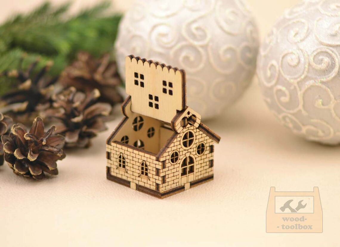 Little Christmas Houses 6 Pieces Laser Cut Files - Etsy