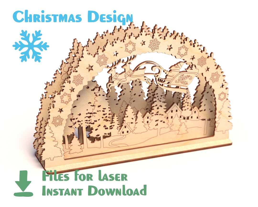 Christmas Scene (version 2) Files for Laser Machines and CNC Routers ...