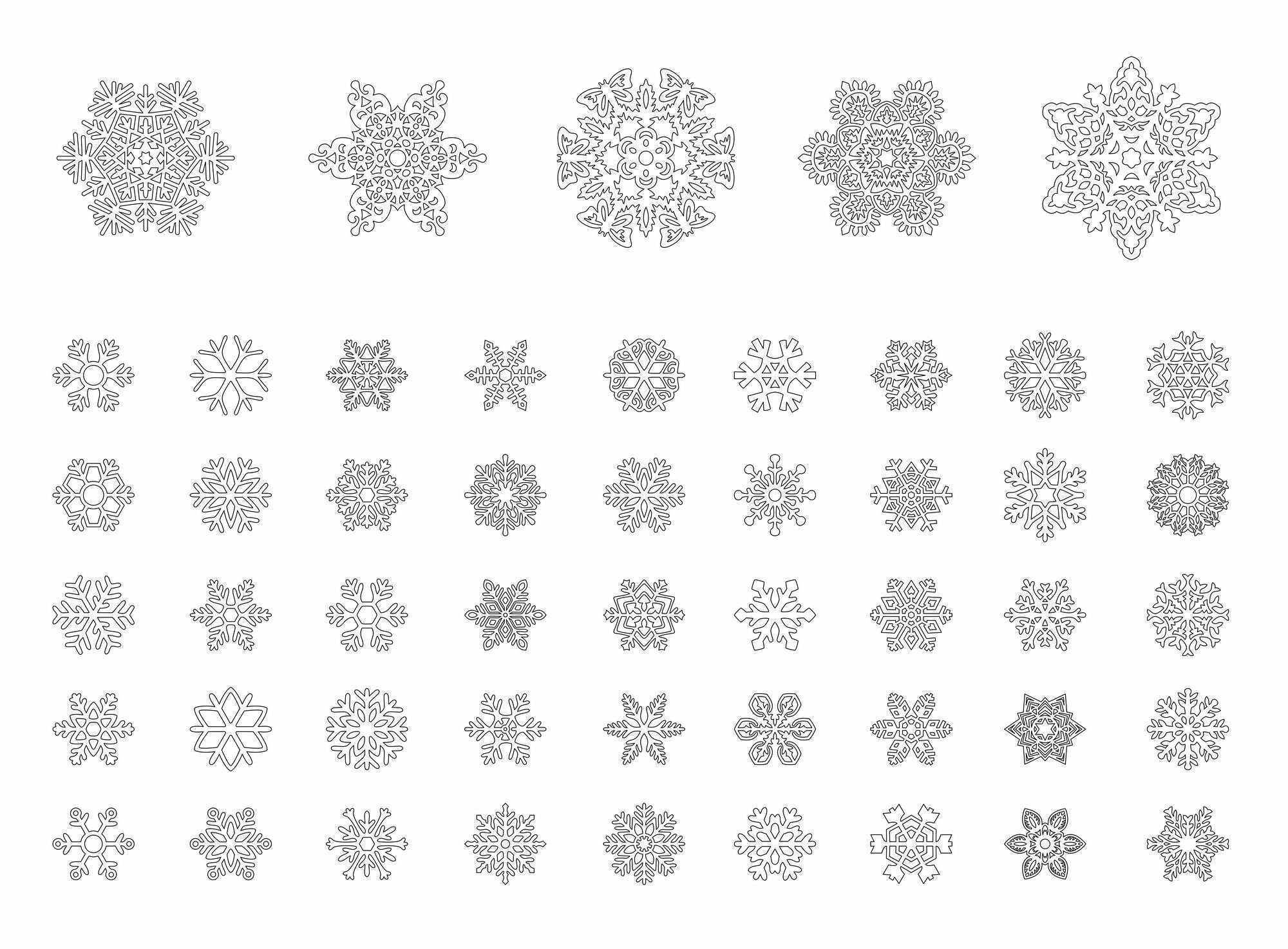 Snowflakes Laser Cut File. Cdr Dxf Ai Svg Files. Instant - Etsy UK