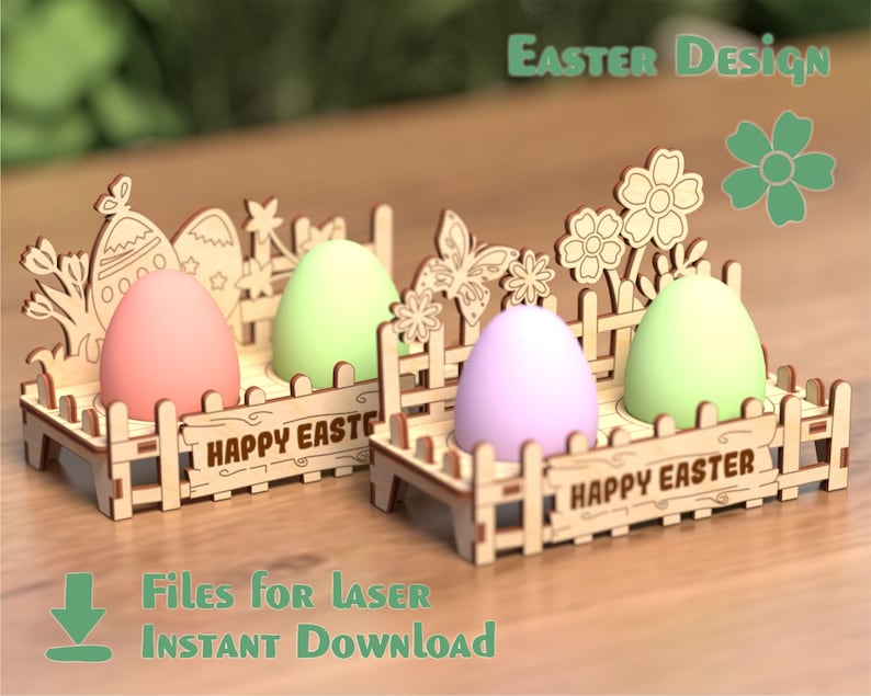 Egg Stand – Decorative Laser Cut Wooden Easter Cute Holder Laser Cut ...