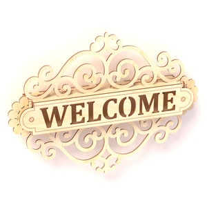 Welcome Sign - Files for Laser Machines - Key Holder - Design for ...