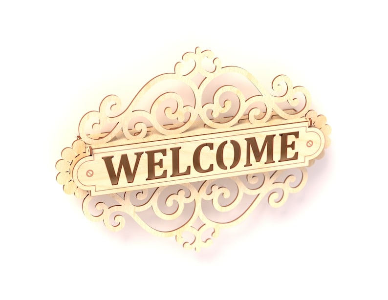 Welcome Sign Files for Laser Machines Key Holder Design - Etsy