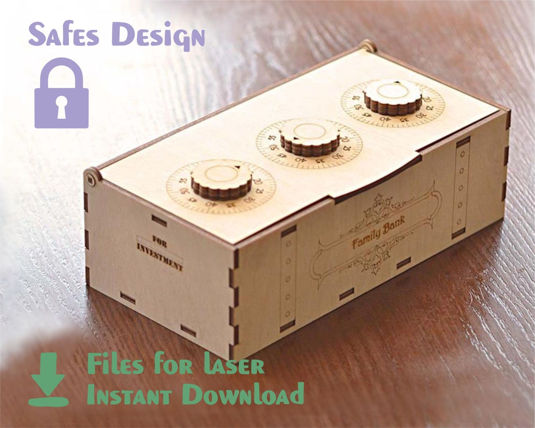 Safe With Combination Lock – Laser Cut Files SVG, PDF, CDR Digital ...