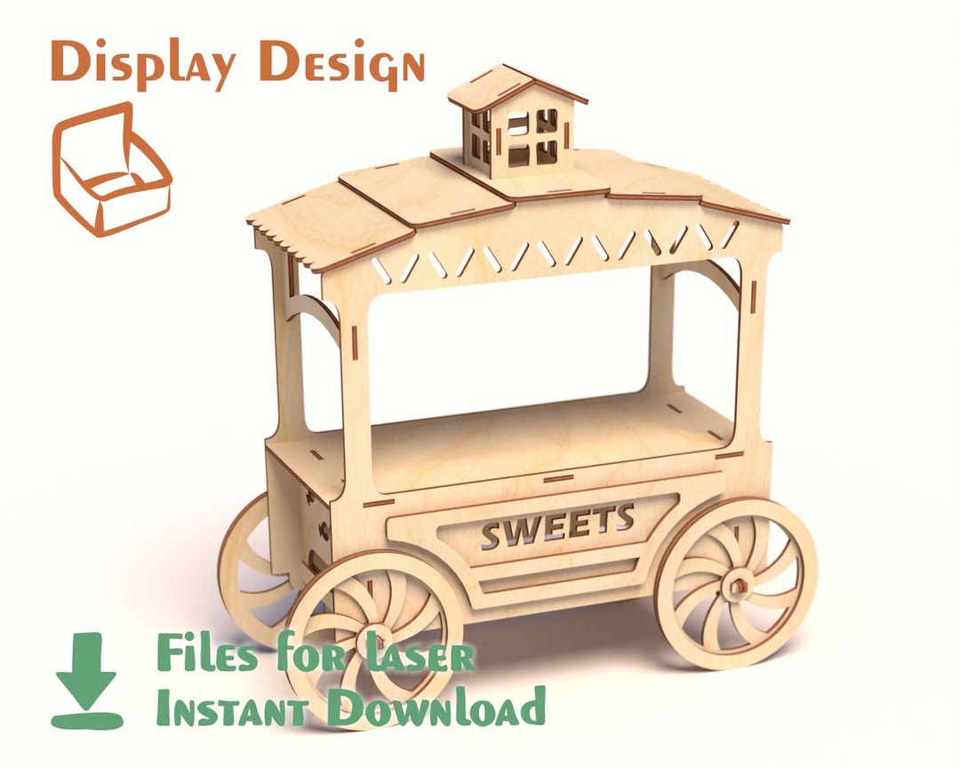Laser Cut Sweet Cart – Laser Cut Files SVG DXF CDR - Vector Plans - Cnc ...