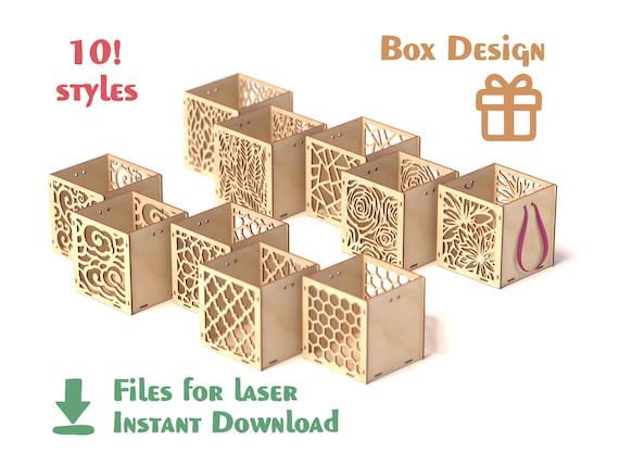 Patterned Boxes 10 Styles Decorative Laser Cut Wooden Boxes | Etsy