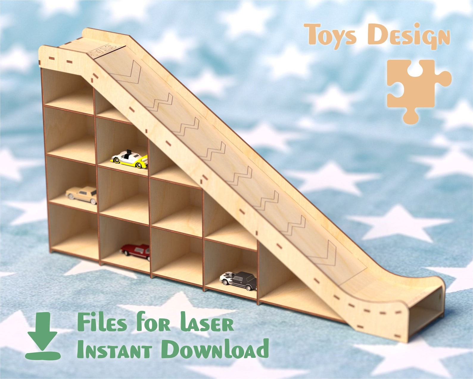 Car Jumping Ramp – Laser Cut Files. Digital Template Kids's Games ...