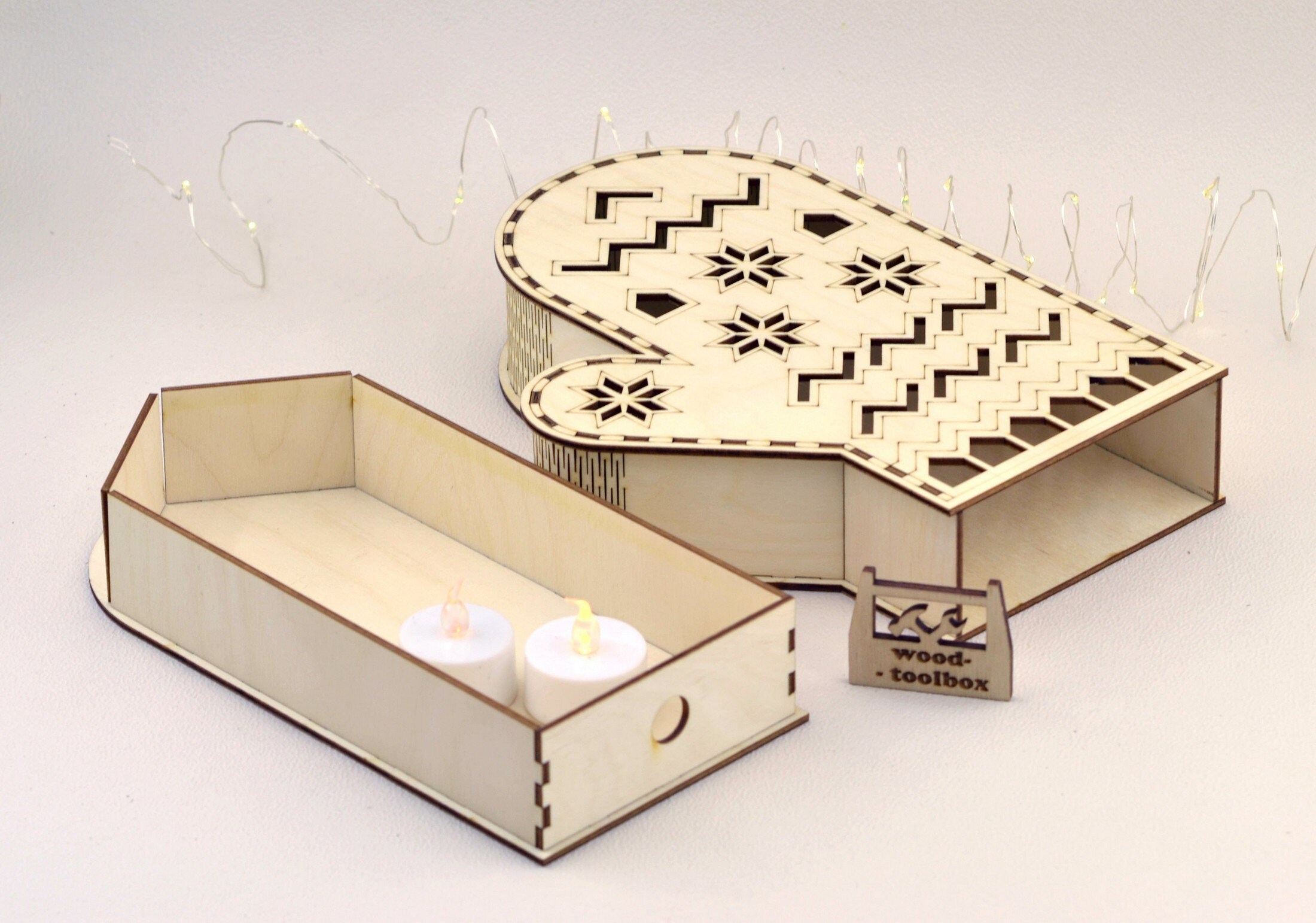 X-mas Mitten – Laser Files, Wooden Christmas Design / Digital Laser Cut ...