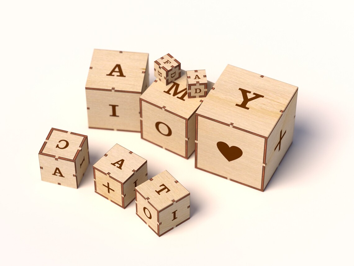 Alphabet Cubes Instant Download Digital Template SVG File - Etsy