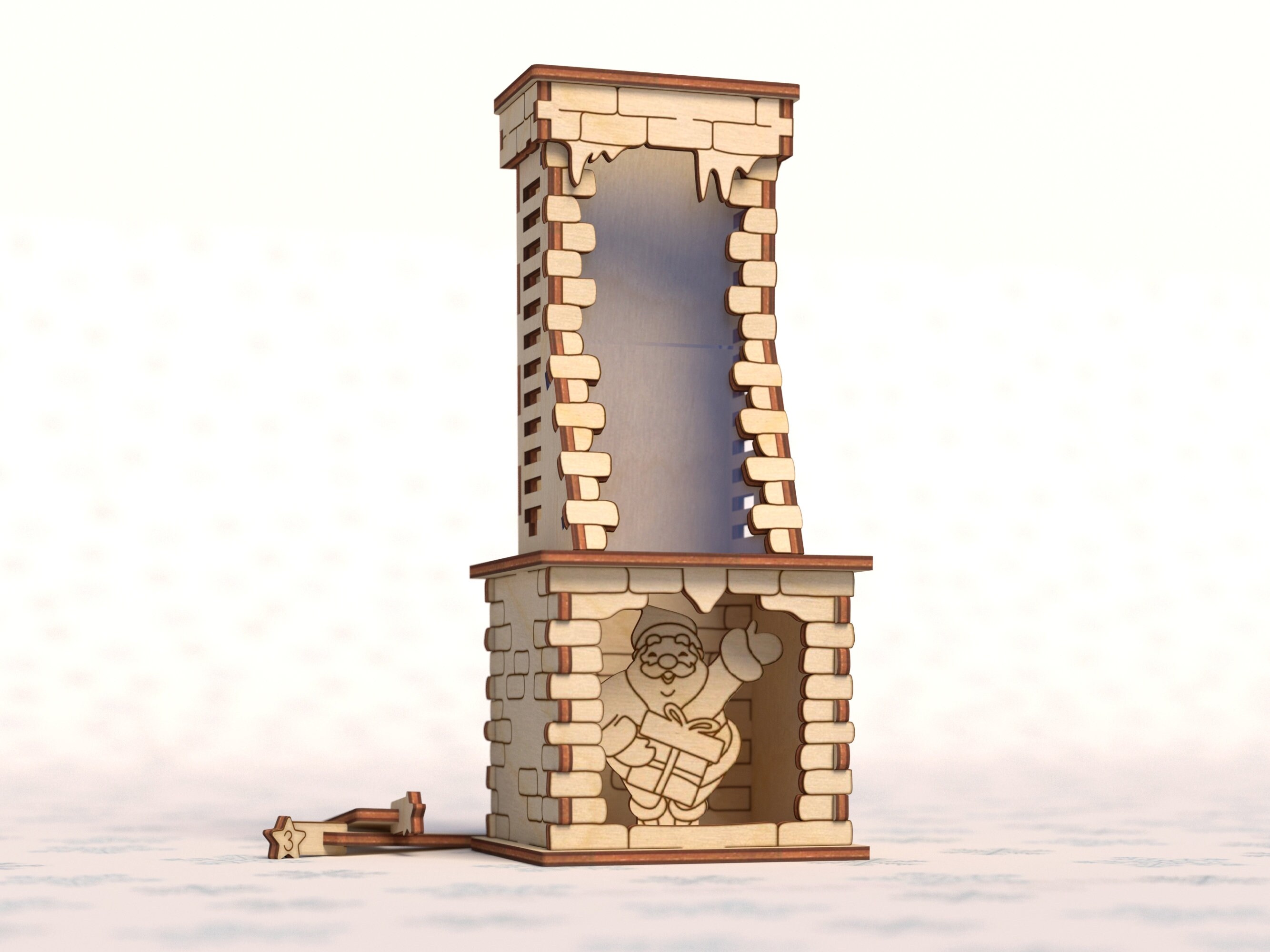 Santa's Fireplace Advent Calendar - Laser Cut File. Cdr, Dxf, Ai, Svg ...