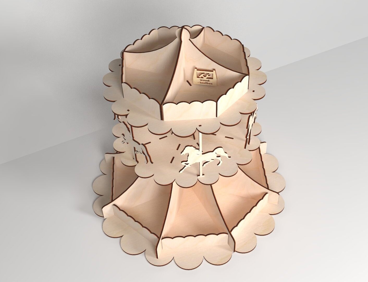 Candy Carousel Laser Cut Files SVG DXF CDR. Digital - Etsy