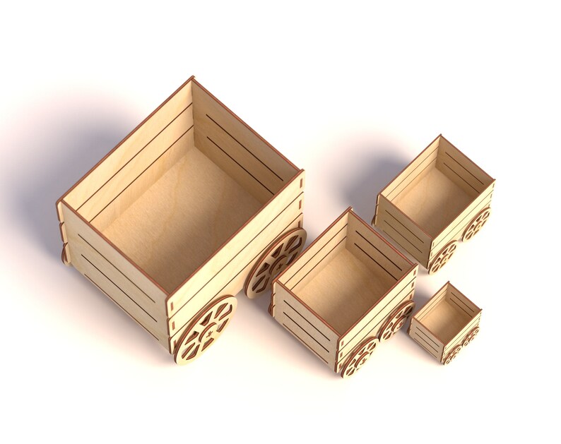 Box With Wheels – Laser Cut Files - Digital Template for Laser Cutting ...