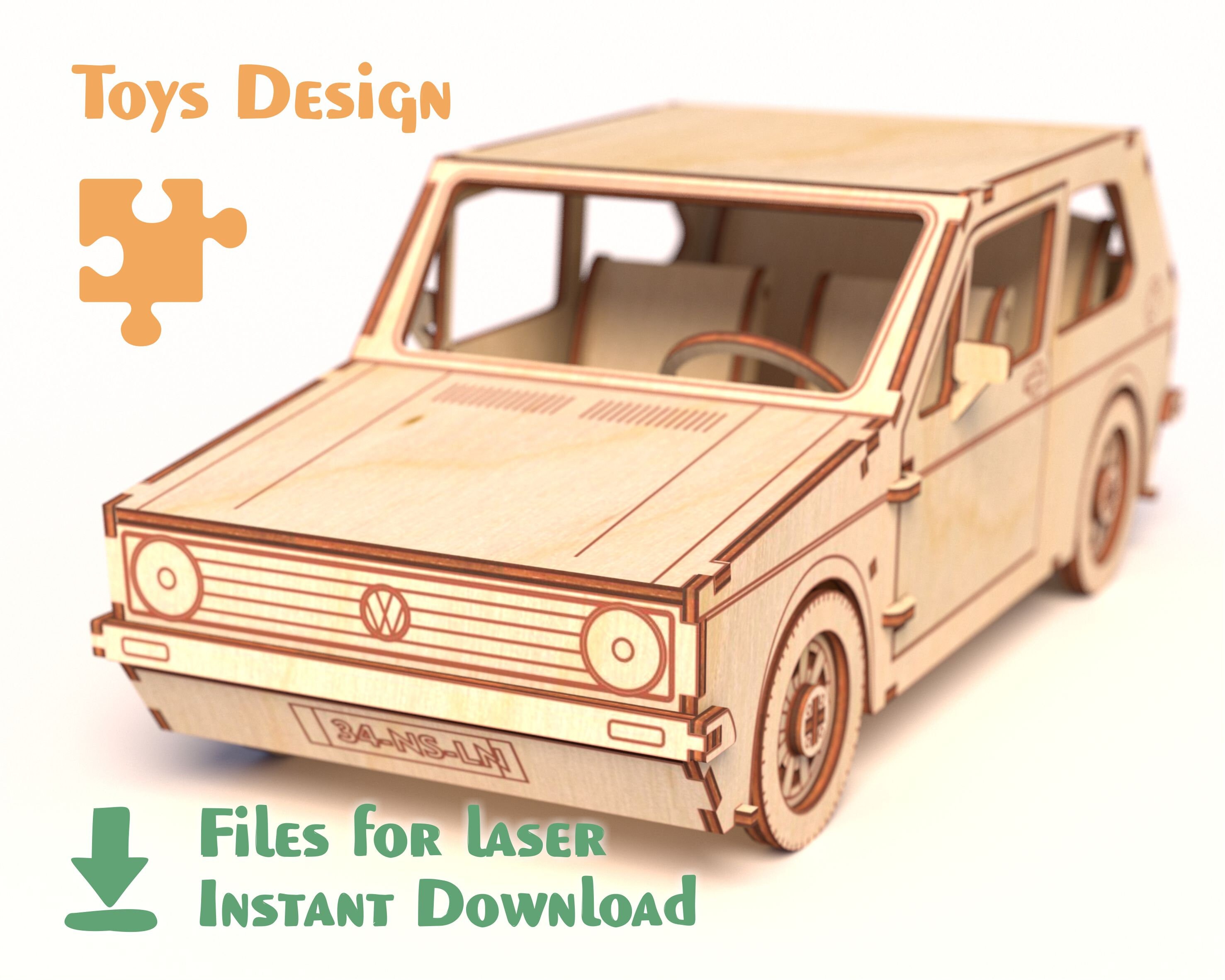 VW Golf Mk1 Laser Cut Files SVG PDF Digital Product - Etsy Australia