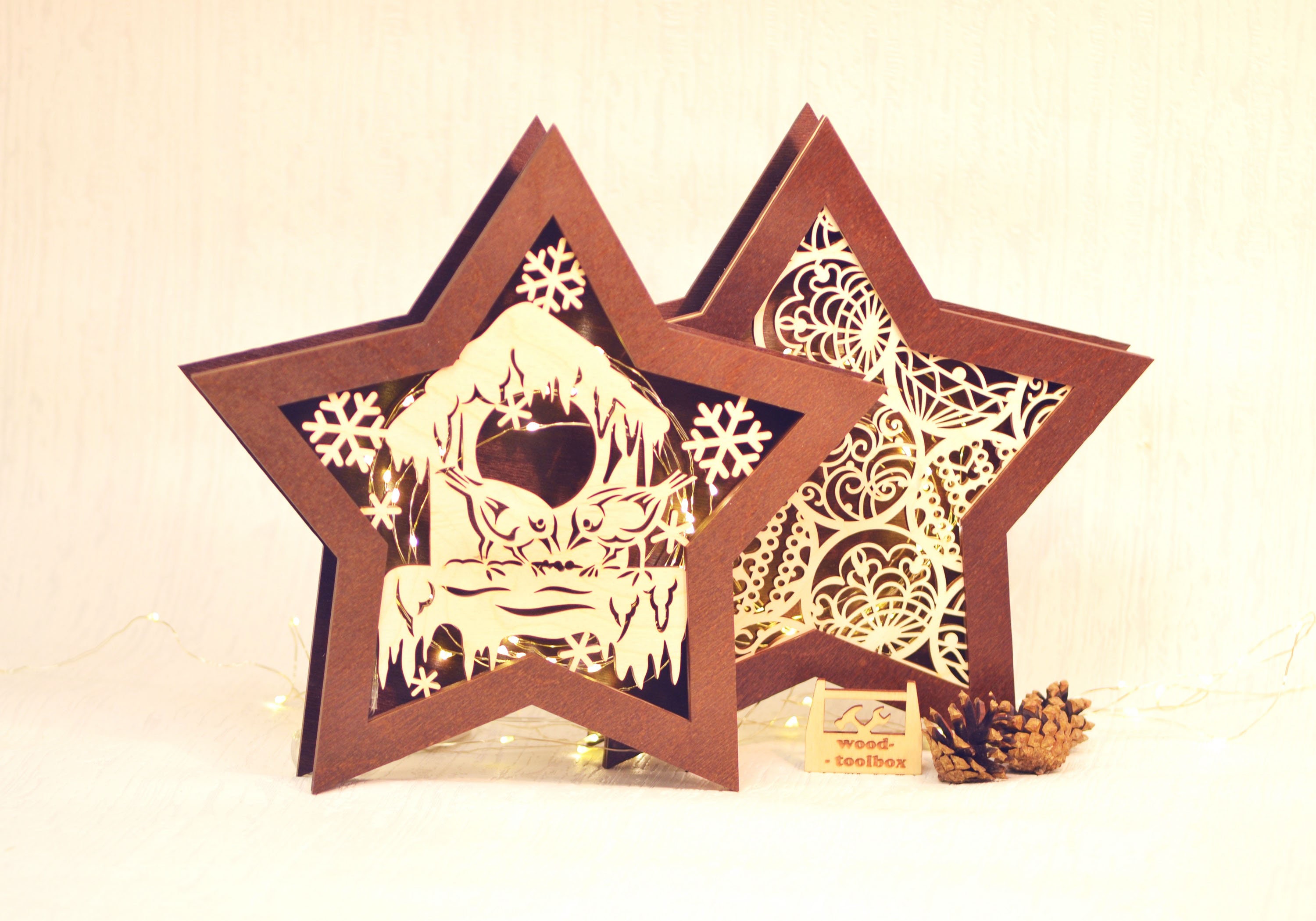 Christmas Decorations Stars - 8 Options - Laser Cut Files - Christmas ...