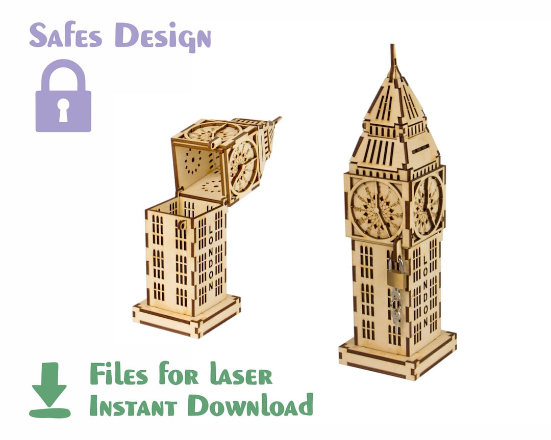Big Ben 1 of 7 From a Series of Famous Buildings – Laser Cut Files. SVG ...