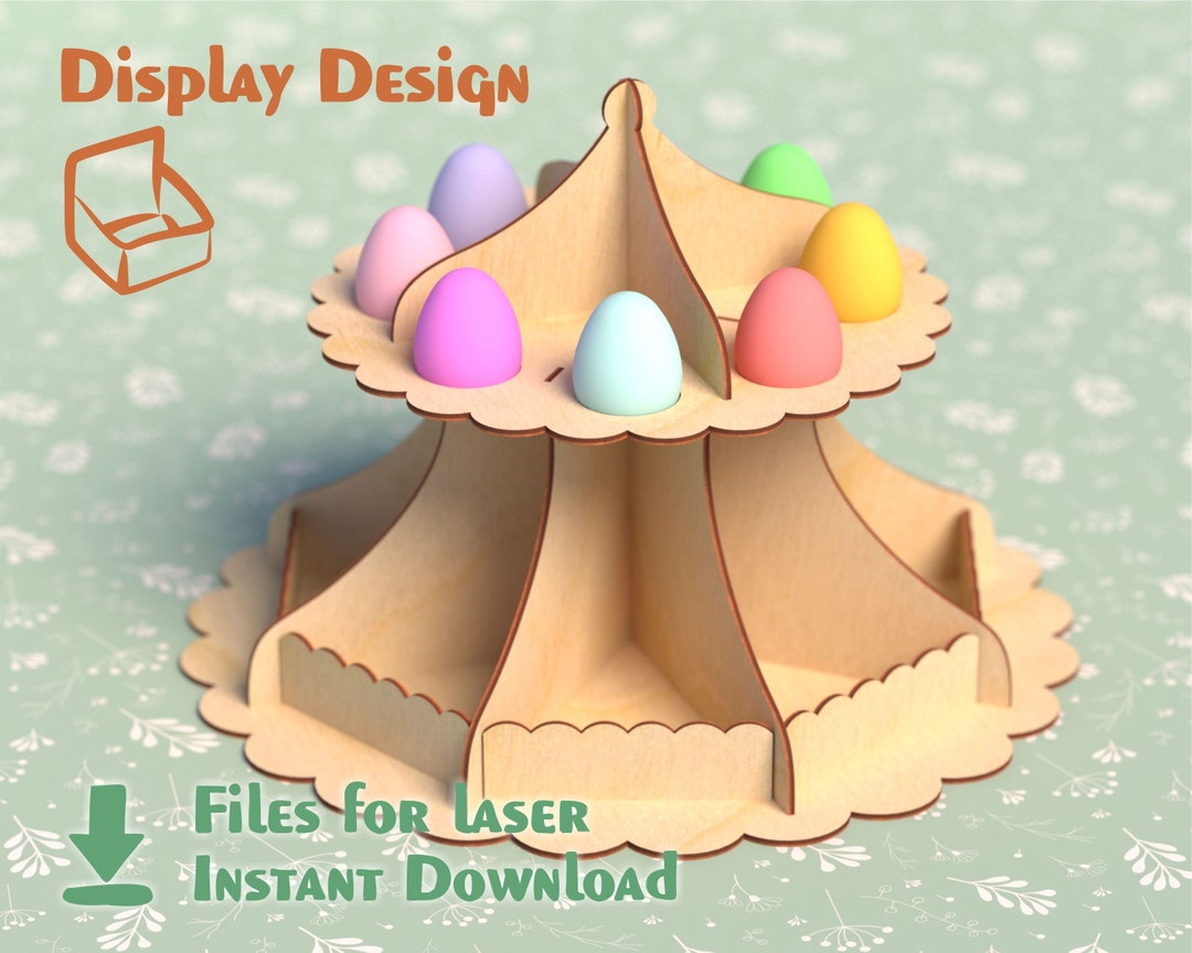 Easter Eggs Holder – Laser Cut Files. Easter Craft Kits for Kids / Digital Template Easter ...