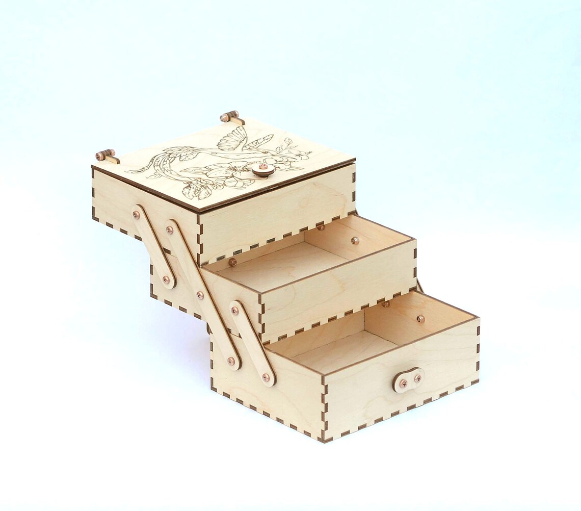 Transformer Box With 3 Drawers Laser Cut Files. Instant - Etsy