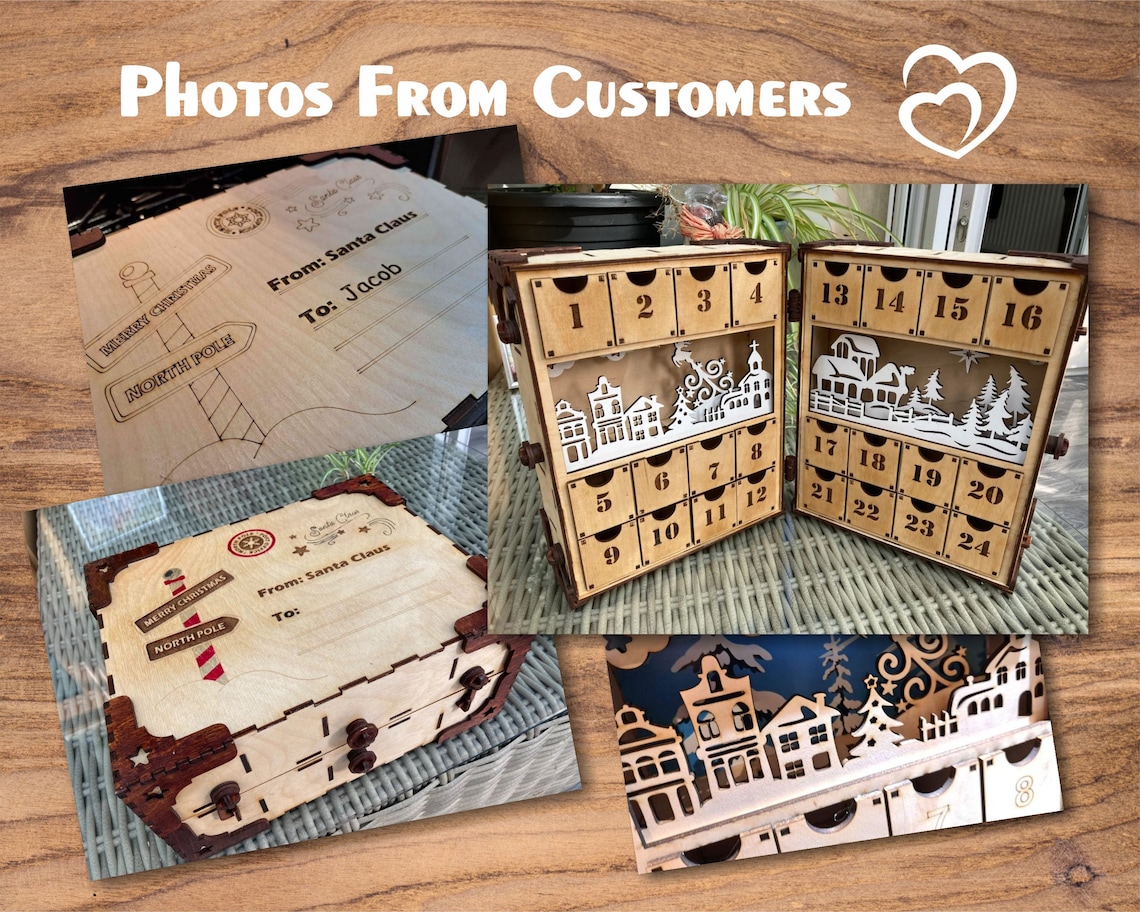 Book Advent Calendar Laser Cut Files Christmas Decor. - Etsy Canada