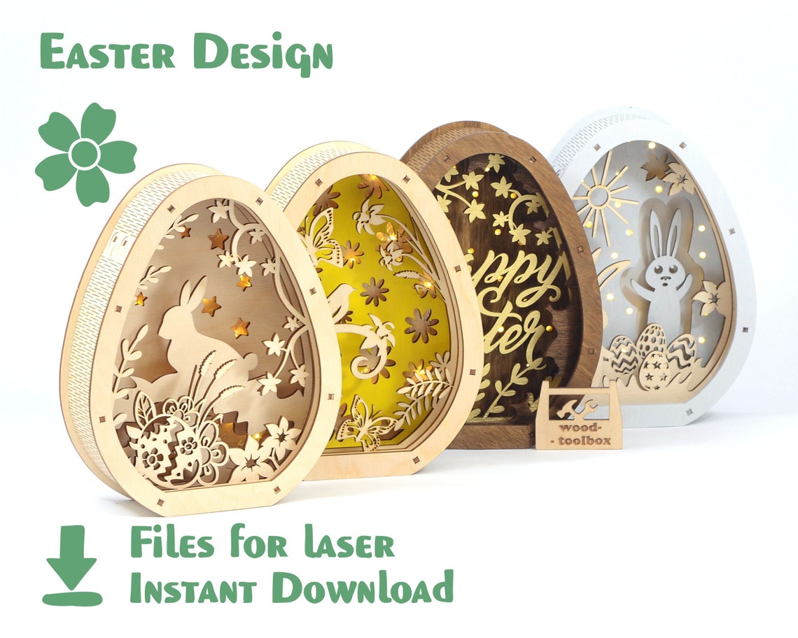 Easter Eggs 4 Different Pattern Options Laser Files - Etsy