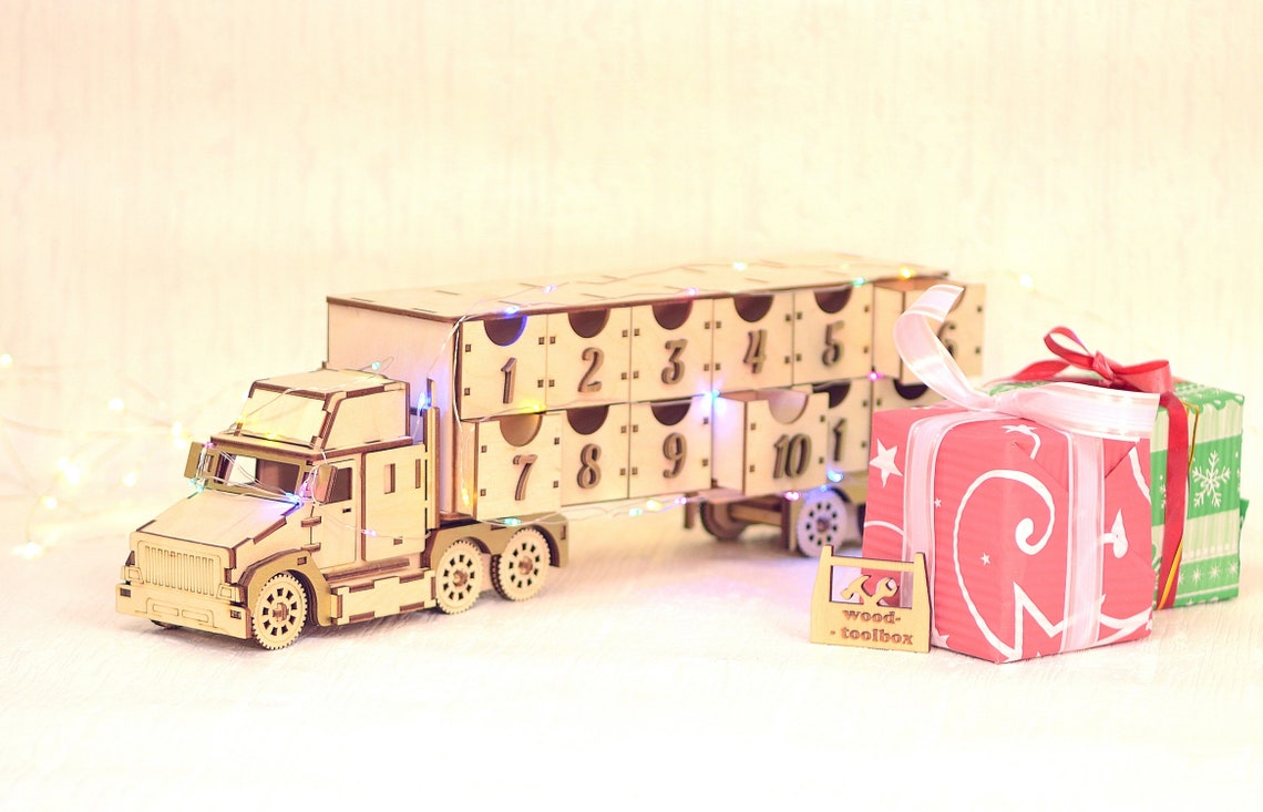 Christmas Advent Truck – Laser Cut Files, Wooden Christmas Advent ...