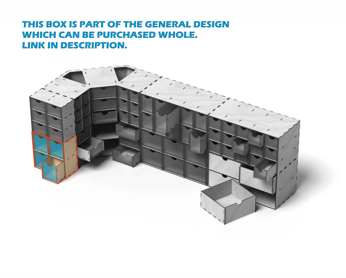 4 Side Drawer Organizer Laser Cut Files SVG Files for - Etsy