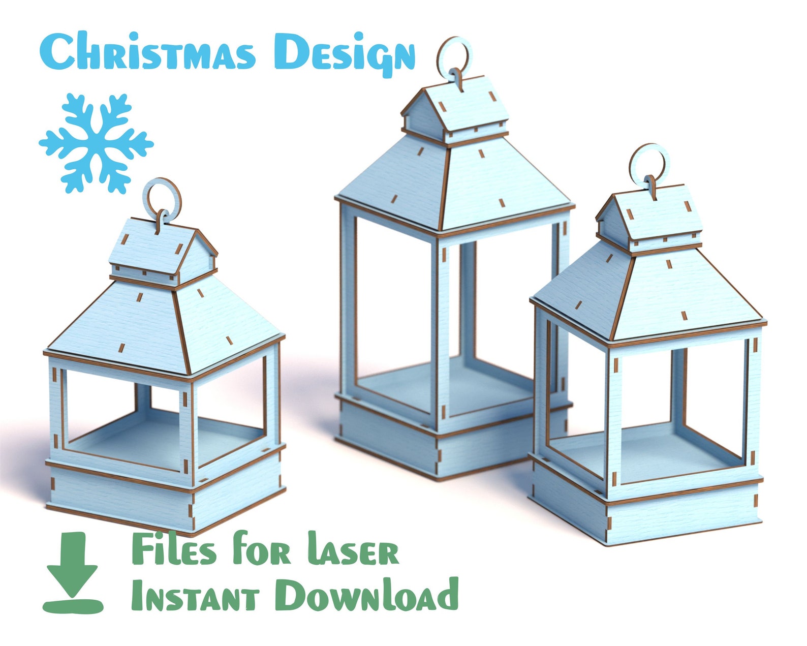 Simple Lantern Ver2 - Laser Cut File. Cdr, Dxf, Ai, Svg Files. Instant ...