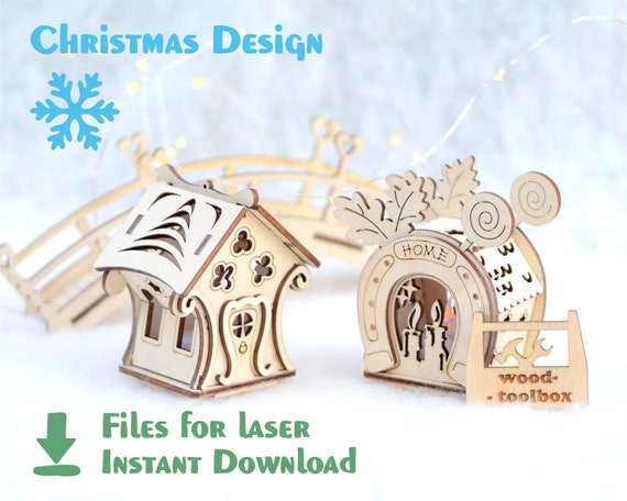 Cute Christmas Houses Laser Cut File. Christmas Village. - Etsy