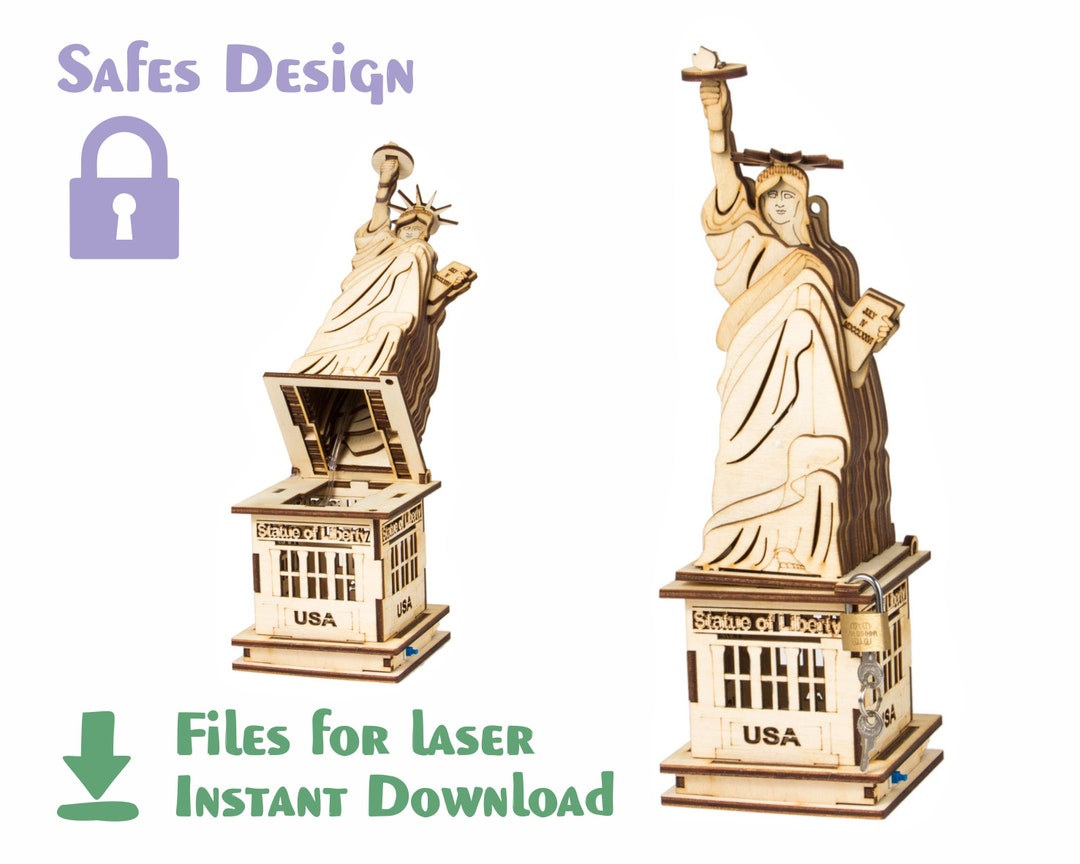 Statue of Liberty - Laser Cut Files. SVG, DXF, CDR. Glowforge Files ...