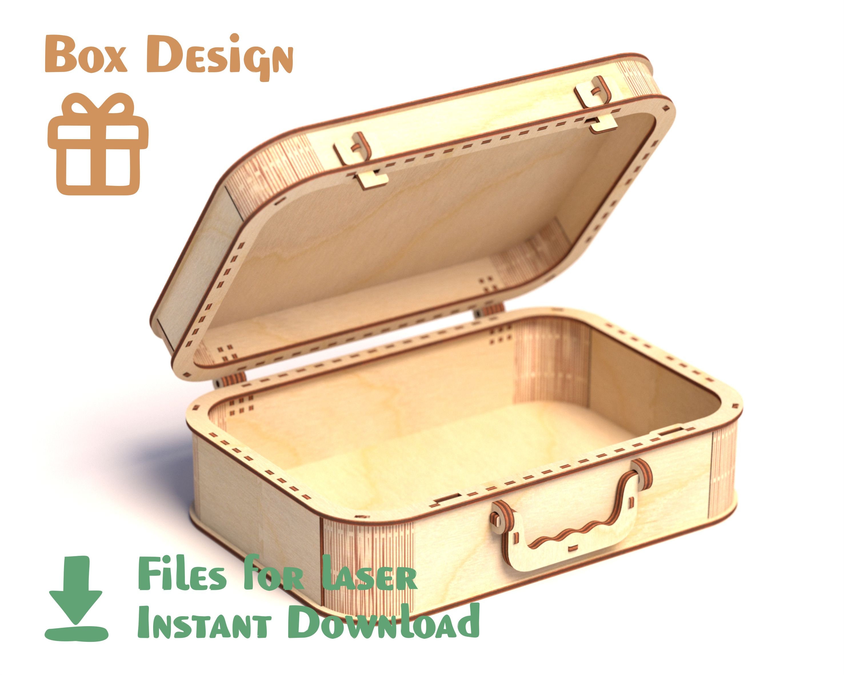 Suitcase - Files for Laser Cutting and Engraving - Vector Design - SVG ...