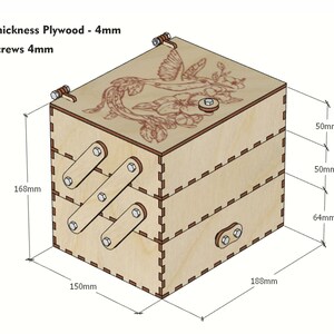 Transformer Box With 3 Drawers - Laser Cut Files. Instant Downloads ...