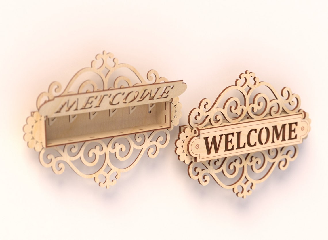Welcome Sign Files for Laser Machines Key Holder Design - Etsy