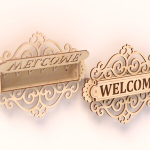 Welcome Sign - Files for Laser Machines - Key Holder - Design for ...