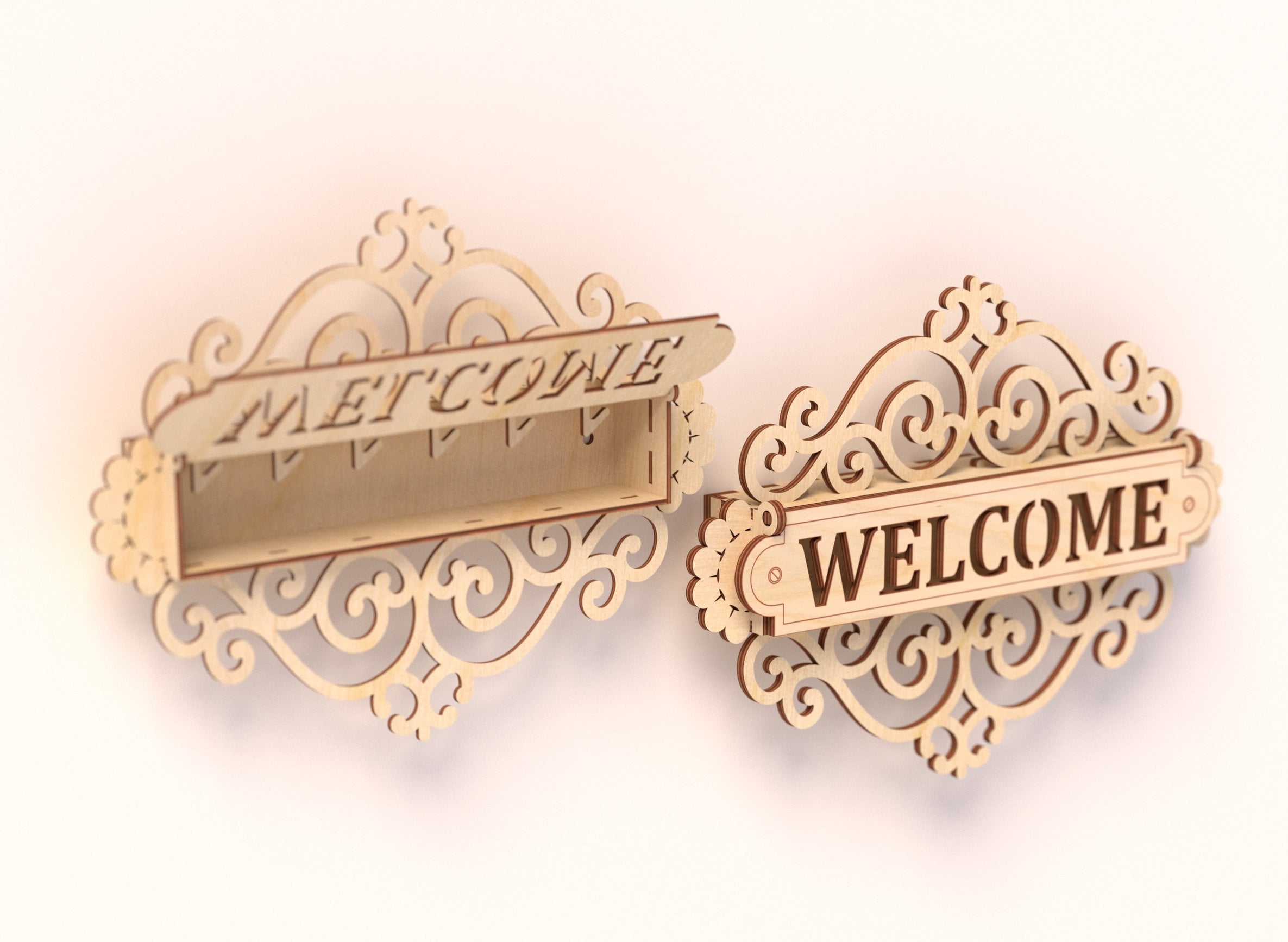 Welcome Sign Files for Laser Machines Key Holder Design - Etsy