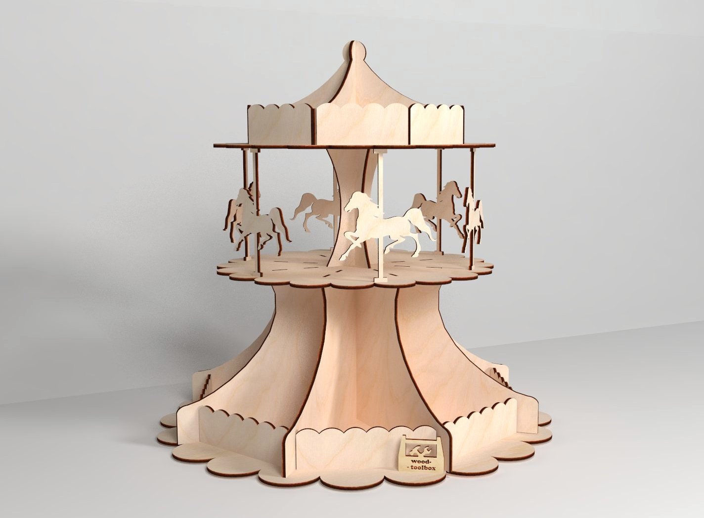 Candy Carousel – Laser Cut Files -SVG, DXF, CDR. Digital Product ...