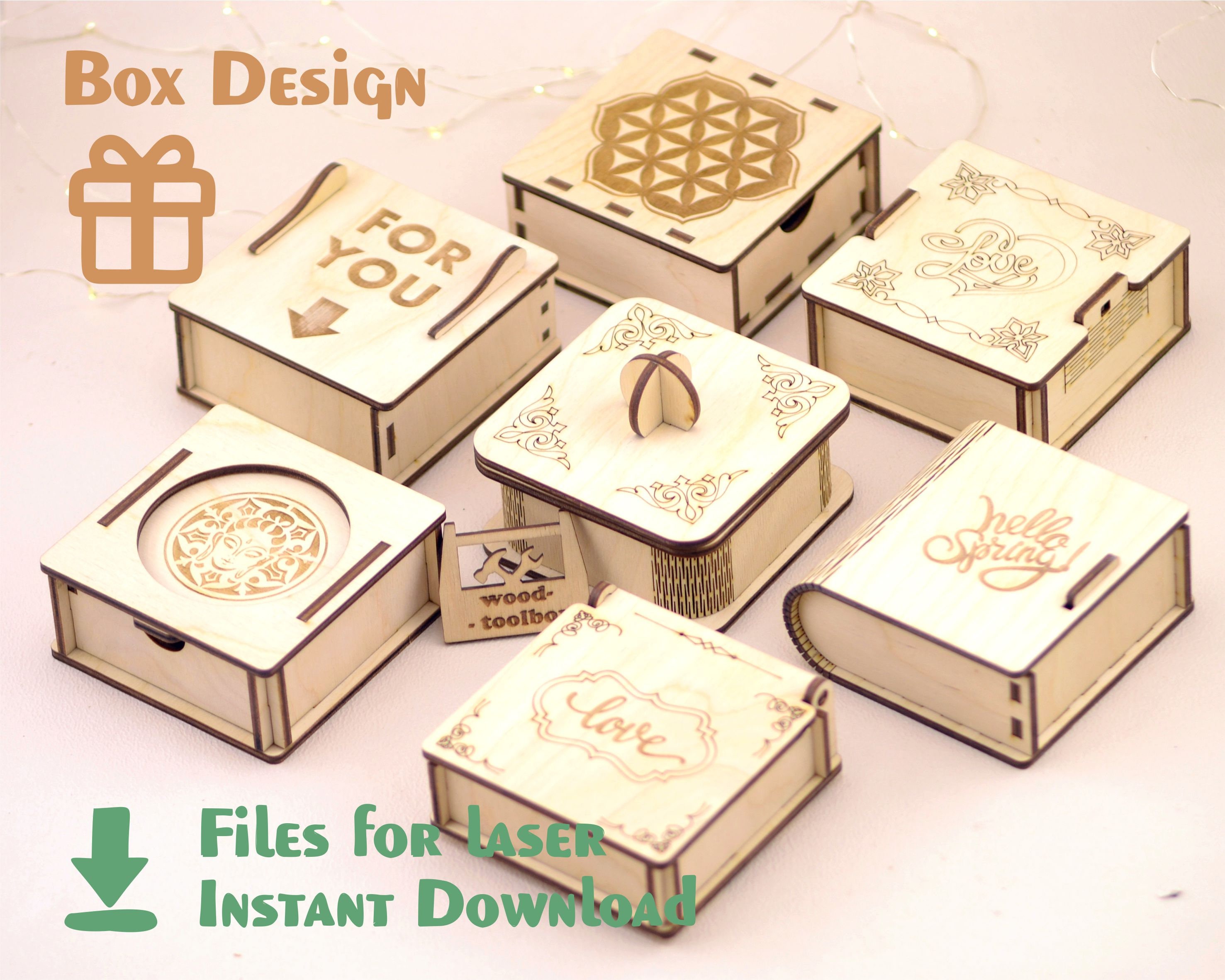 7 Different Types of Small Boxes Decorative Laser Cut Wooden - Etsy