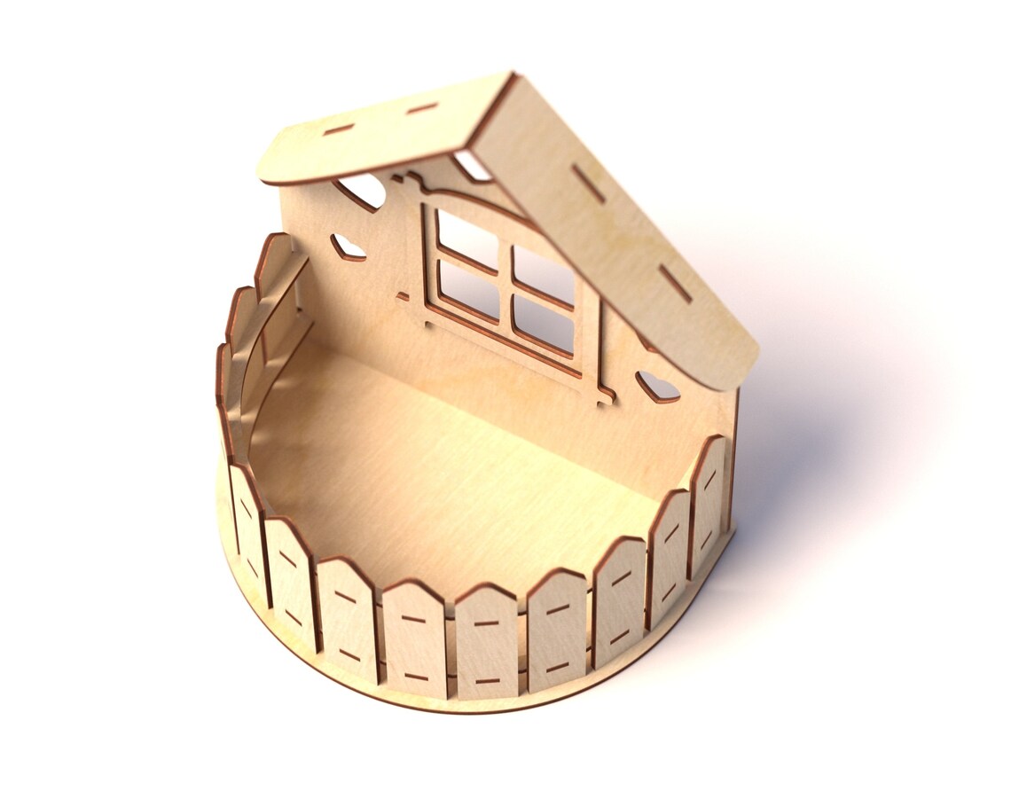 House With Fence – Laser Cut Files. Easter Craft Kits for Kids / SVG ...