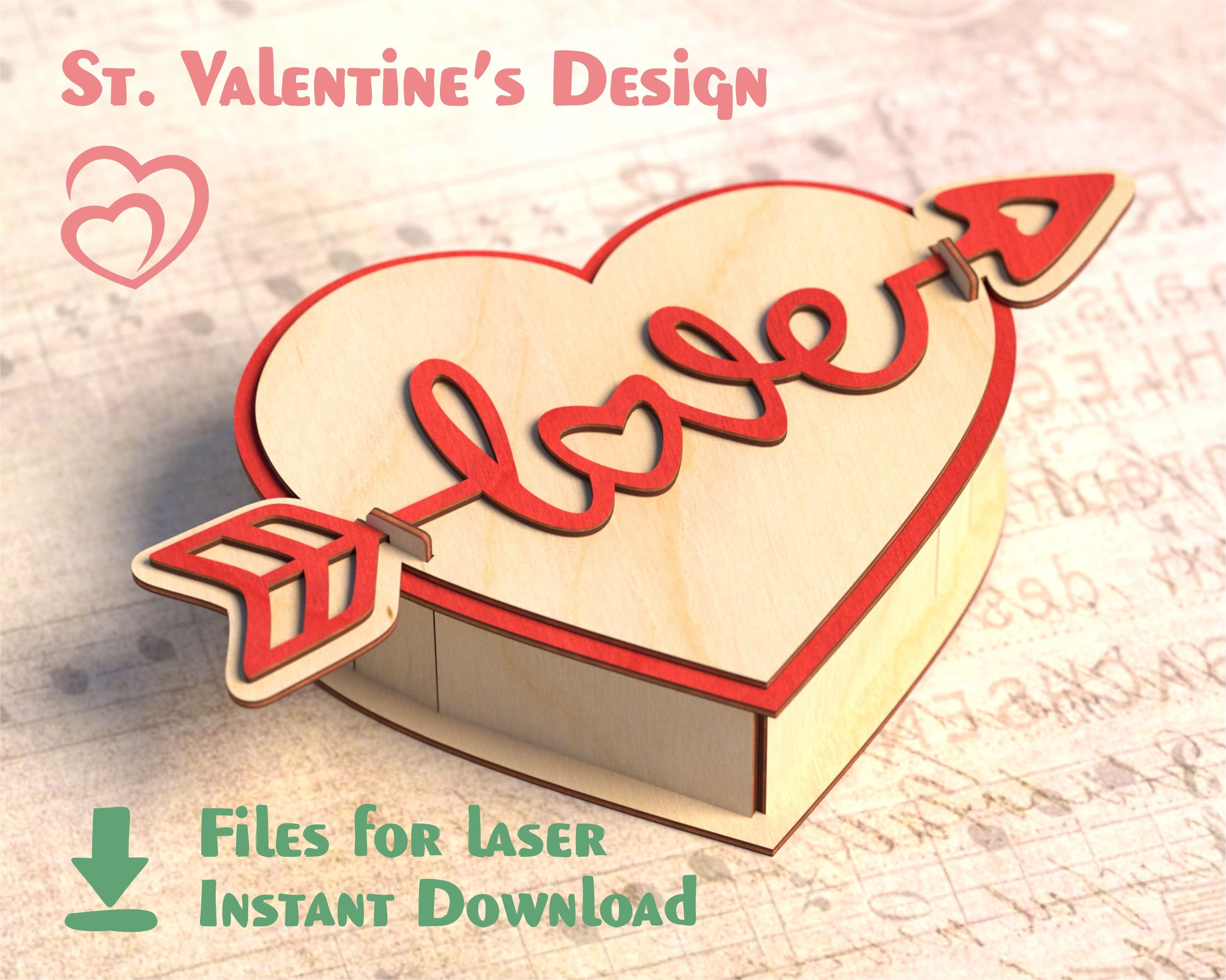 Love Box – Laser Cutting Files. Digital Files for Cnc Laser Routers ...
