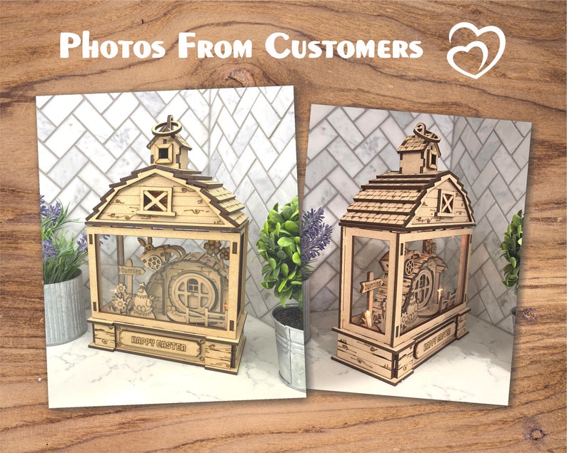 Easter Barn Lantern Laser Cut Files Easter Dxf Files for - Etsy