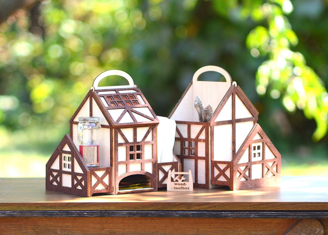 Tea House Box - Digital Files - DXF, SVG Pattern for Laser and CNC ...