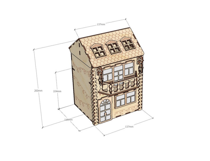 House Box With 2 Cells – Laser Cut Files SVG, PDF, CDR Digital Product ...